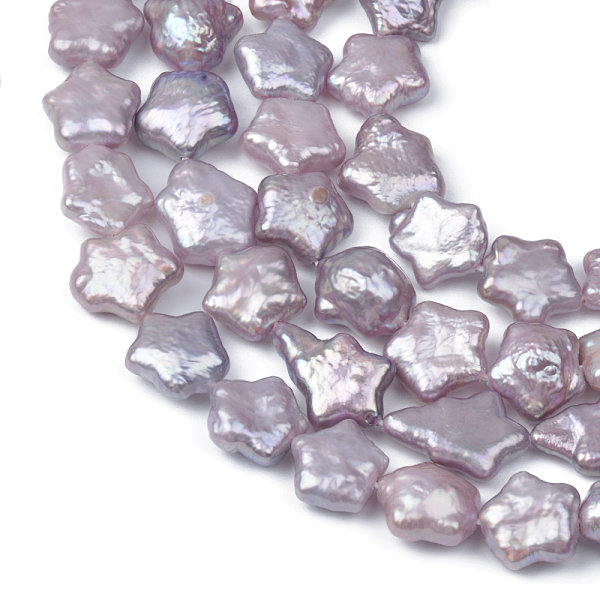 Purple Cultured Freshwater Pearl Star Beads